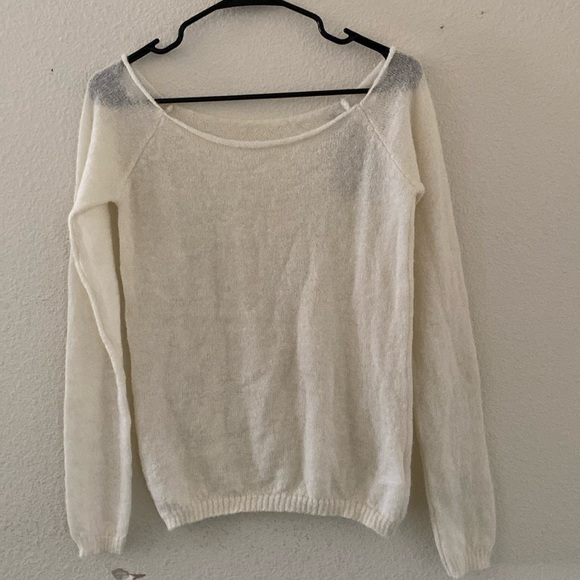 Brandy Melville | Sweaters | Brandy Melville Cream Bonnie Off Shoulder ...